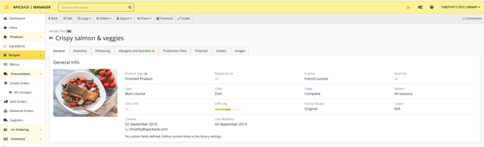 How can I check if recipe information in Apicbase is correct?