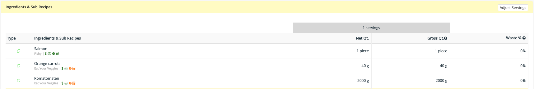 How to check if the quantity and unit information used in a recipe ...