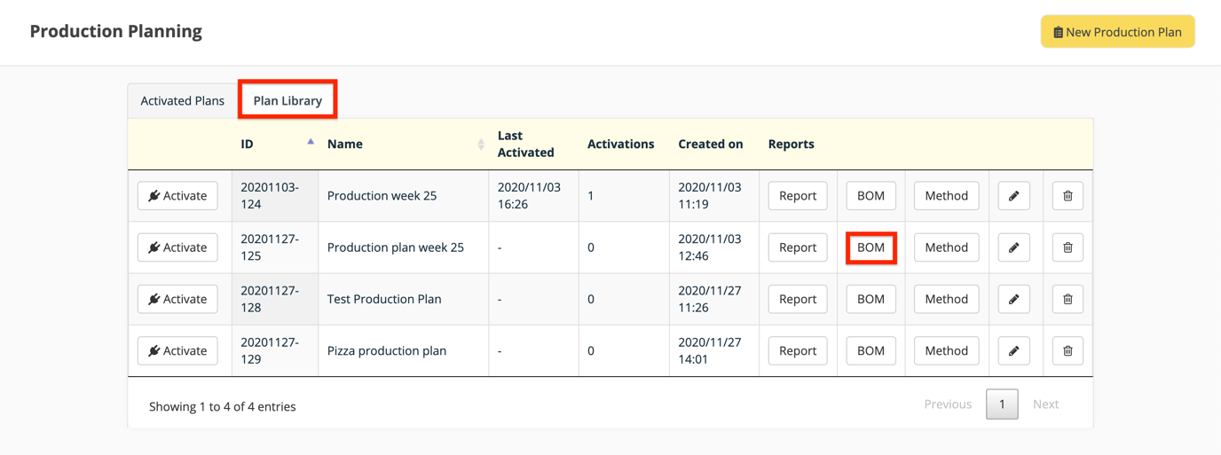 How to use a Bill of Materials (BoM) in the production module?