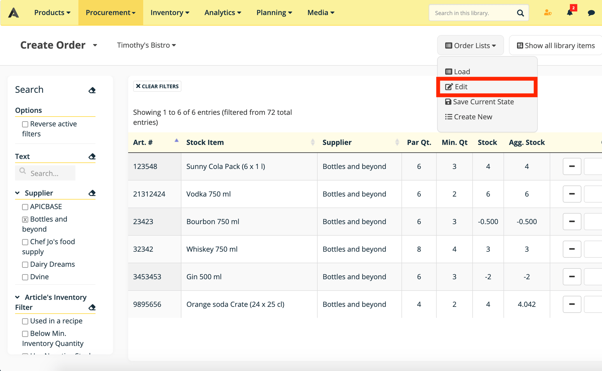 Hoe maak je bestellijsten aan?