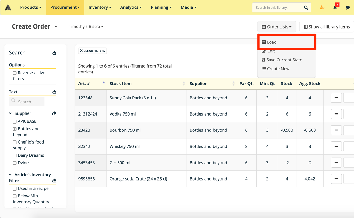 Hoe maak je bestellijsten aan?