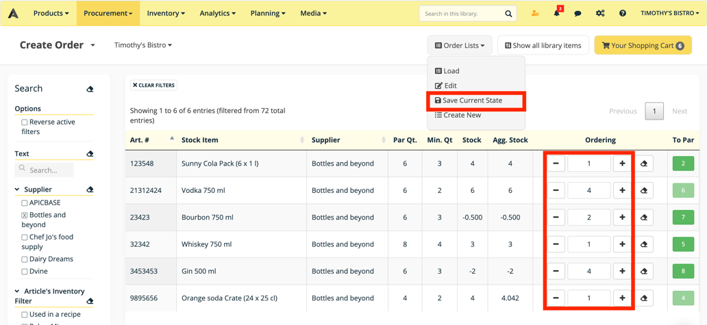 Hoe maak je bestellijsten aan?