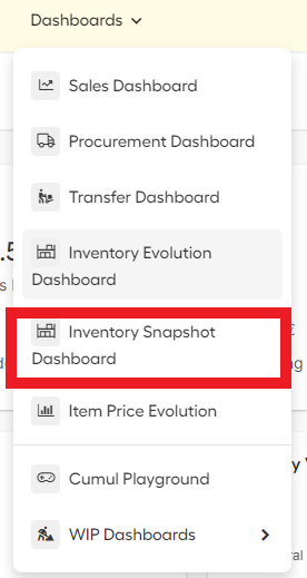 How to use the Inventory Snapshot Dashboard?