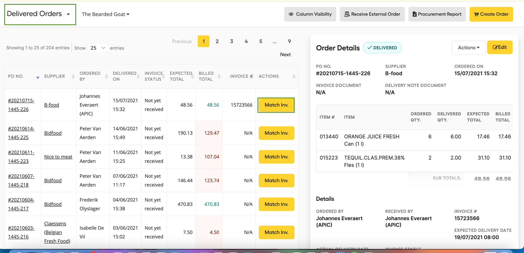 Attach supplier invoice to a purchase order