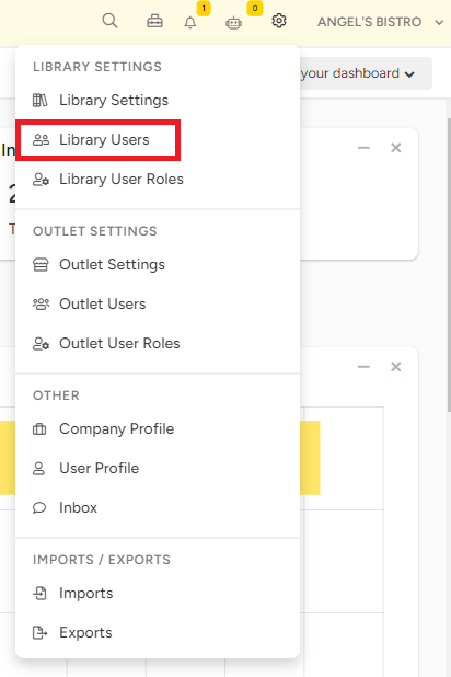 How can I add a user to my library or outlet?