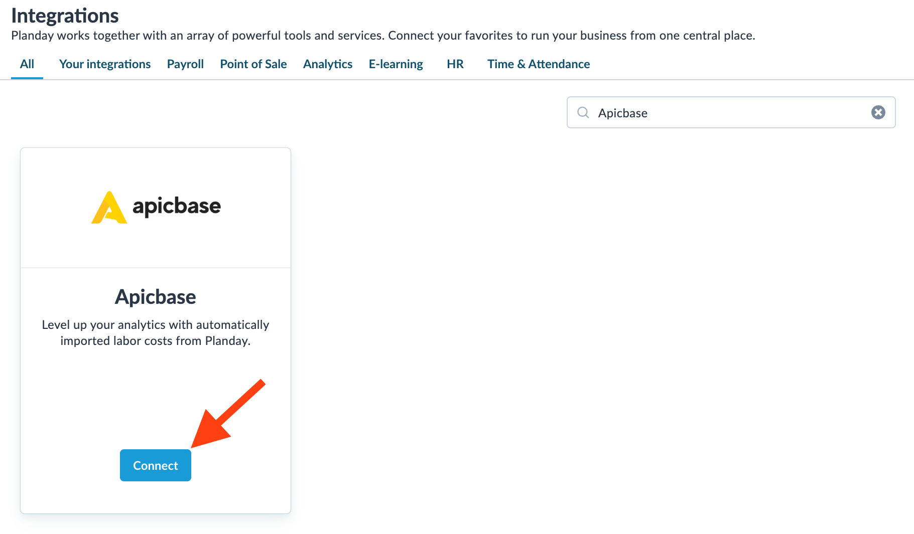How to connect Planday with Apicbase
